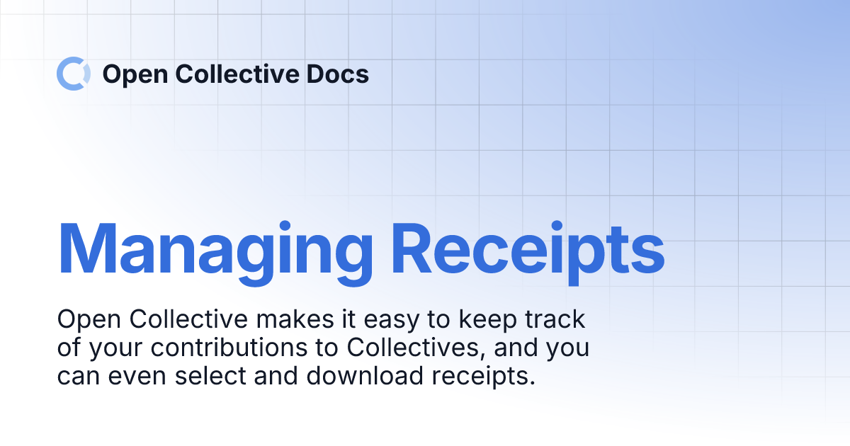 Managing Receipts | Open Collective Docs