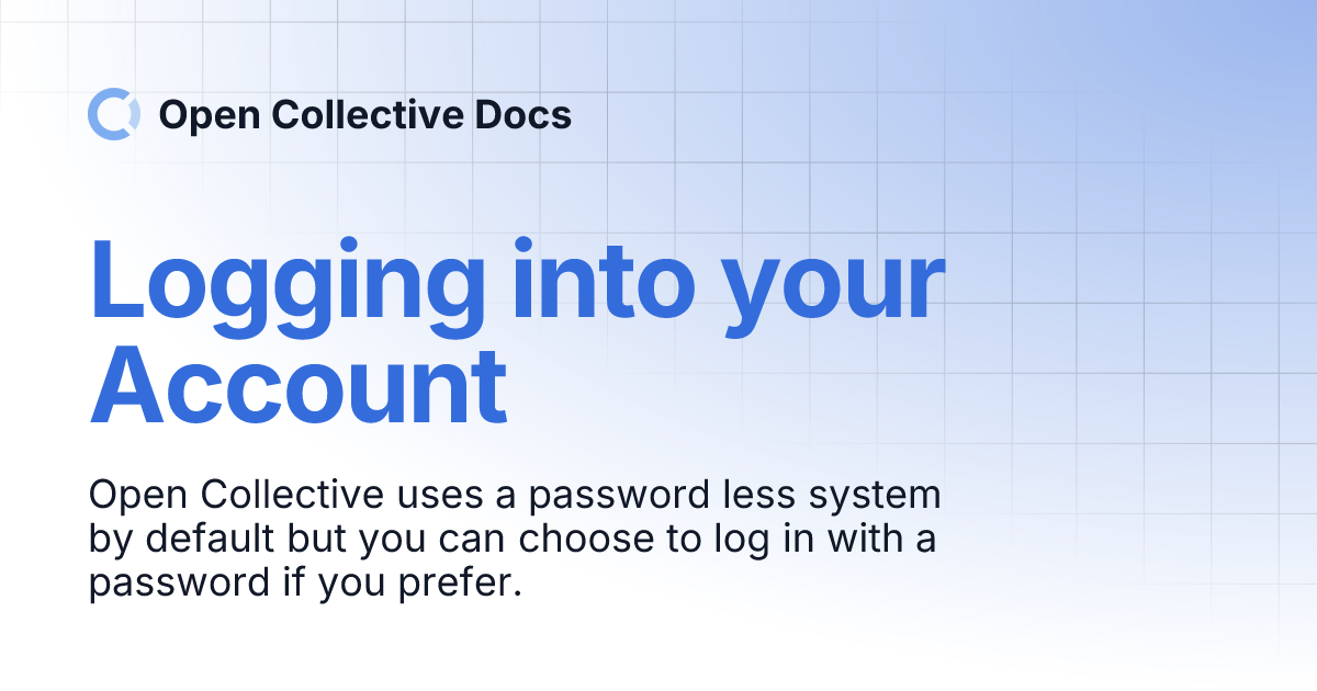 Logging into your Account | Open Collective Docs