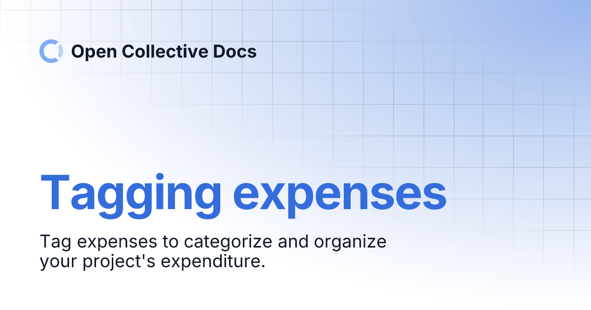 Tagging expenses | Open Collective Docs