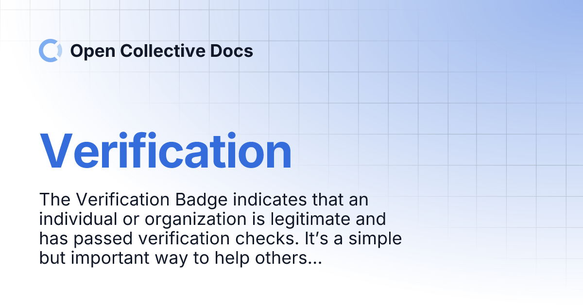 Verification Open Collective Docs
