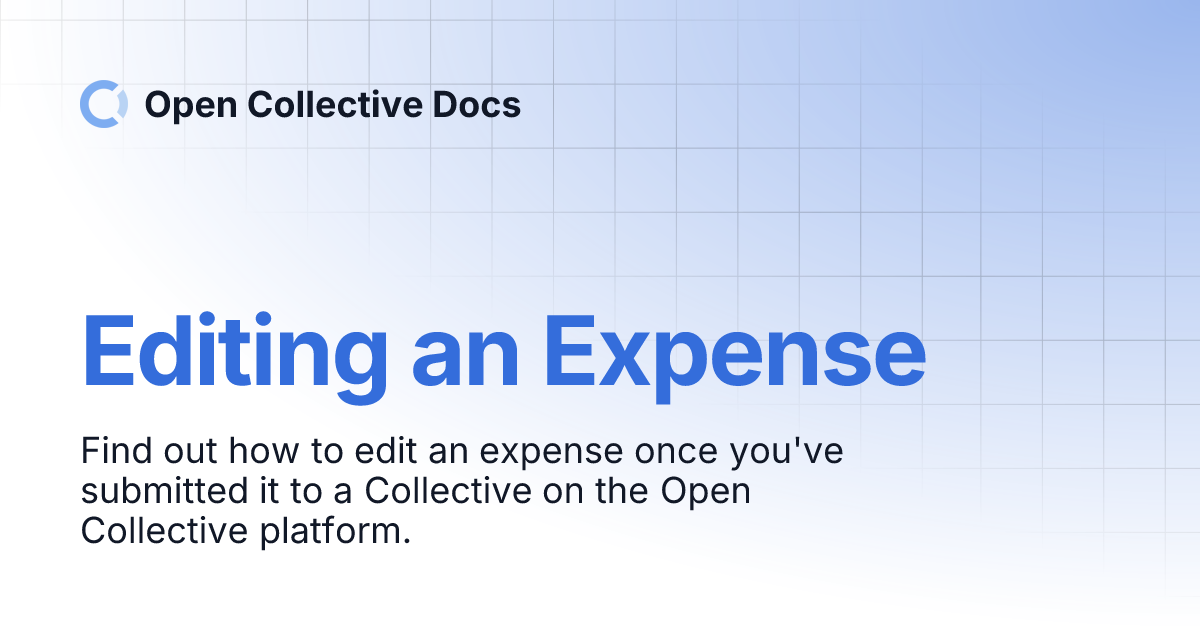 Editing an Expense | Open Collective Docs