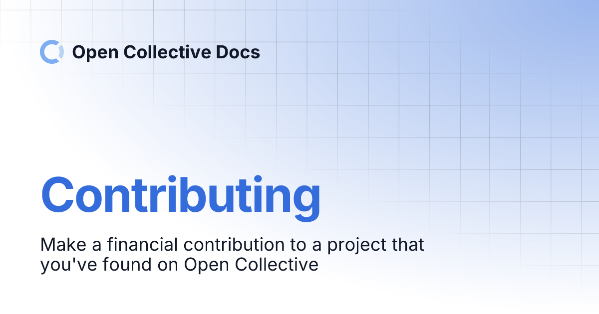 Contributing | Open Collective Docs